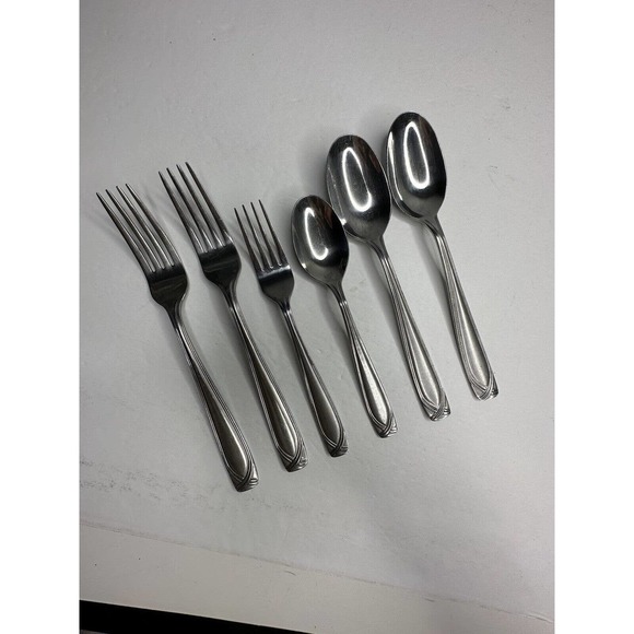 Cambridge | Dining | Cambridge Double Crossroad Satin Stainless Flatware Replacement 6 Pc Fork ...